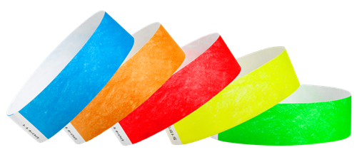 3/4 inch Tyvek Wristbands Solid Colors